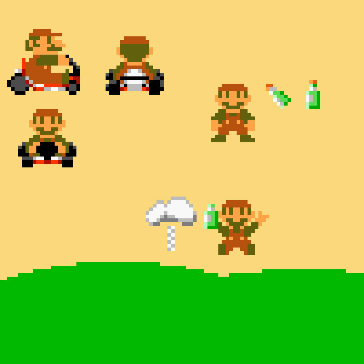 Pixilart - Mario Kart sprites SMB1 style by Gavin2040