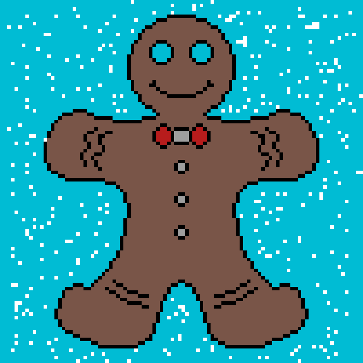Pixilart - Gingerbread Man in snow by Dolphin6