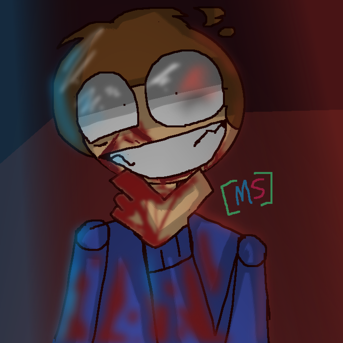 Pixilart - TW BLOOD III Unhinged Dave by Muffin-Squad