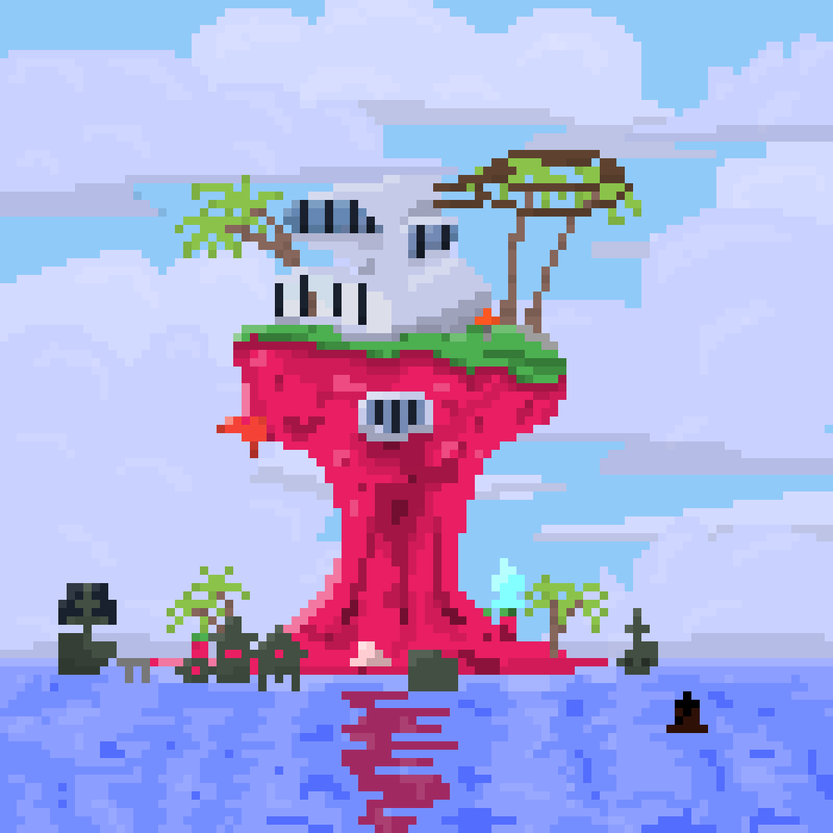 Pixilart - Plastic beach 8-bit by Ilikemegadog13