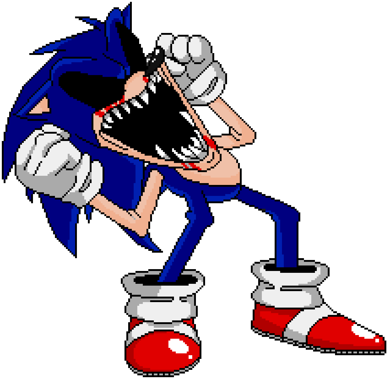 Pixilart - Sonic EXE Base YCR Screaming Pose by dominic-mcgee