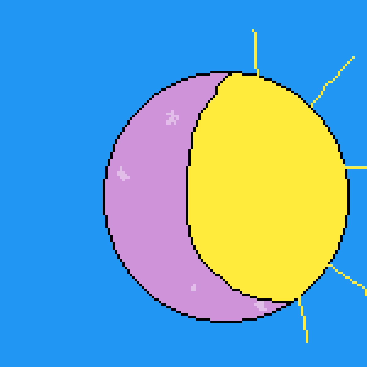 Pixilart - Moon and Sun!! by Louise-Pixel