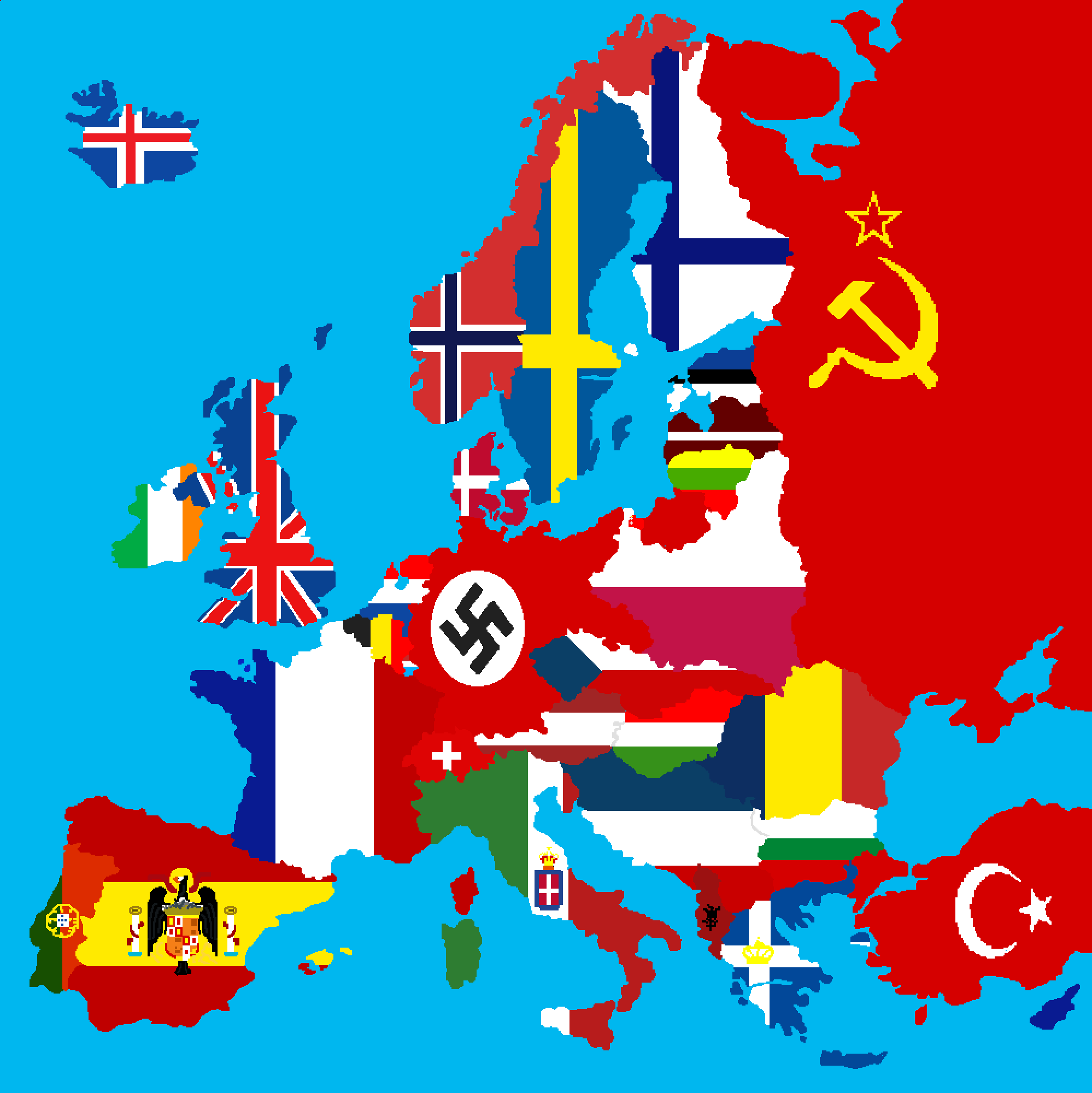 Pixilart - Pre WWII Map of Europe by Dragon45kk