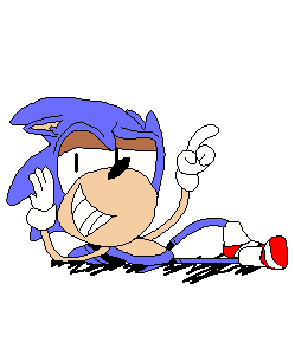 Pixilart - Loud Sonic chilling 'n' pointing Render by Jmear-Collins96