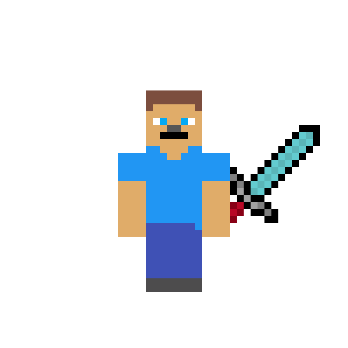Minecraft Steve With Sword