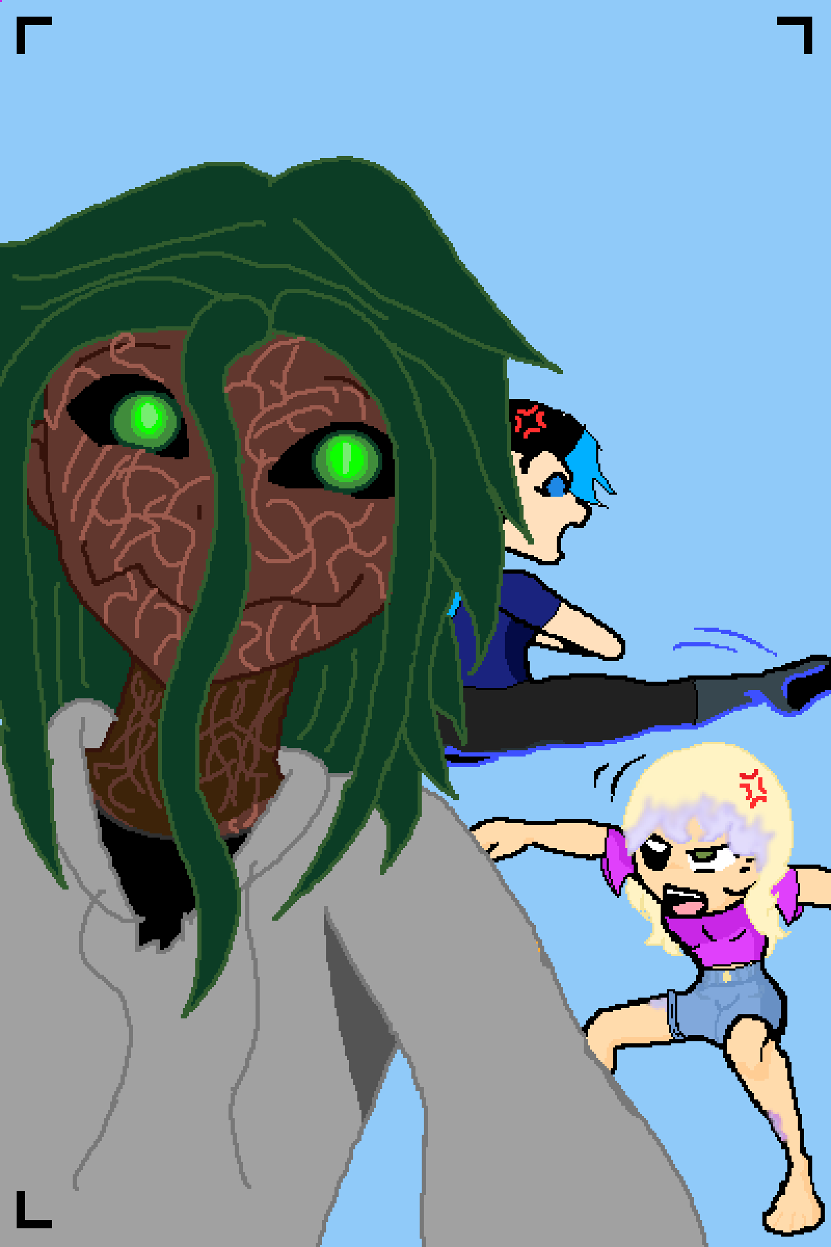 Pixilart - Sam and Tree man and human Trinity by BluBubbls