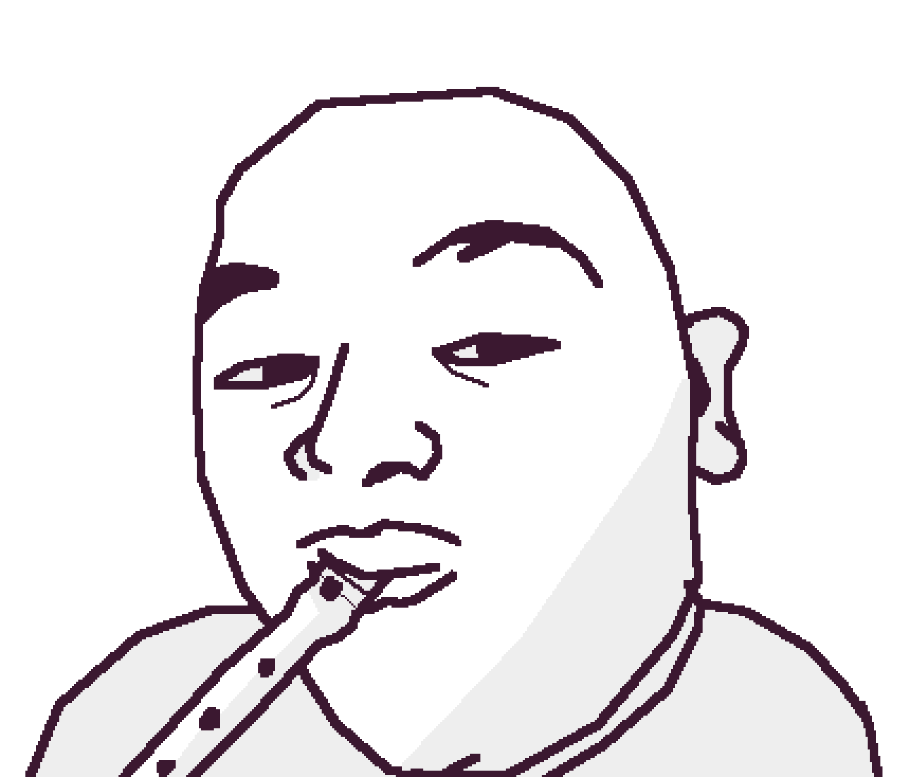 Pixilart - Bald flute man by StickOfficial