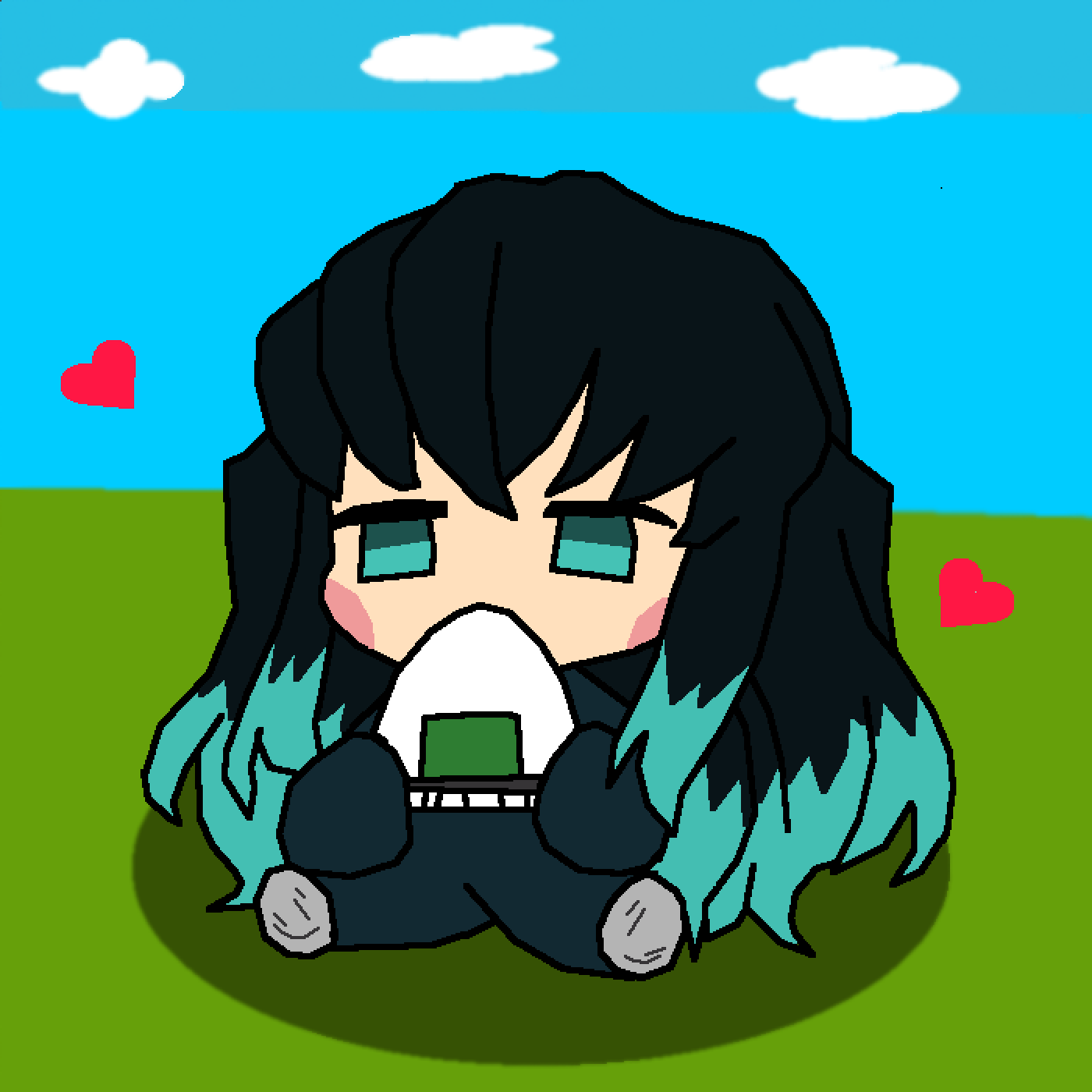 Pixilart - Muichiro eating Base by charcoalthefag