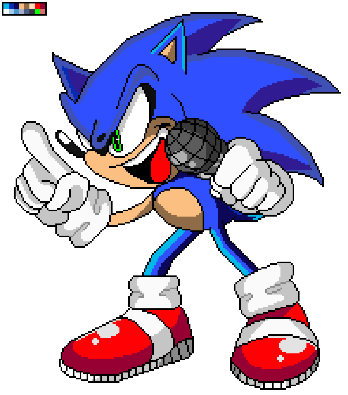 Pixilart - Old SRR Sonic Base (Left Pose) by Parappa900