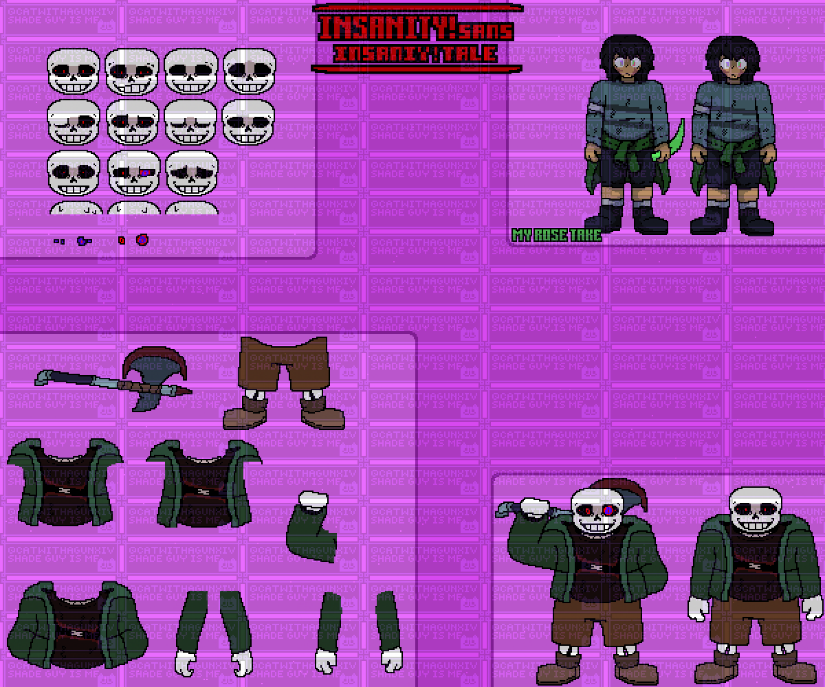 Pixilart - Insanity!Tale Sans Sprite Sheet by CatWithAGunXIV