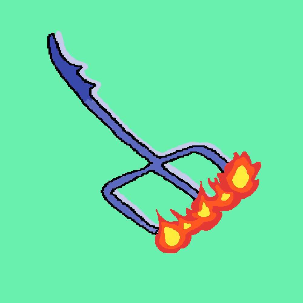 Pixilart - Flaming Trident (for a request) by DonutSUs
