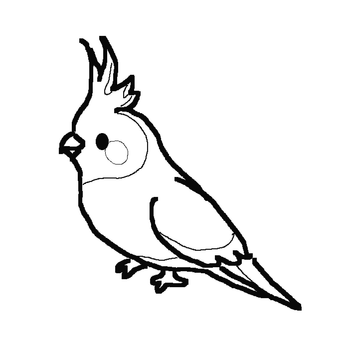 Pixilart - Cockatiel base by Floof-birb