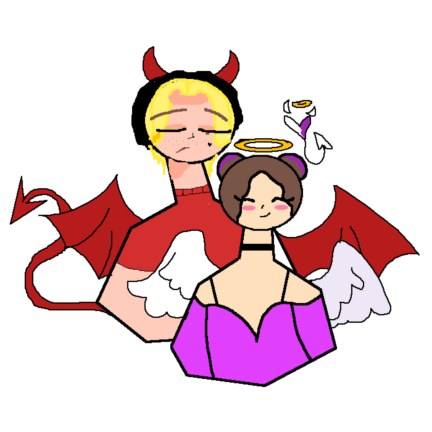 Pixilart - Devil x Angel Base by Hrtsforchu