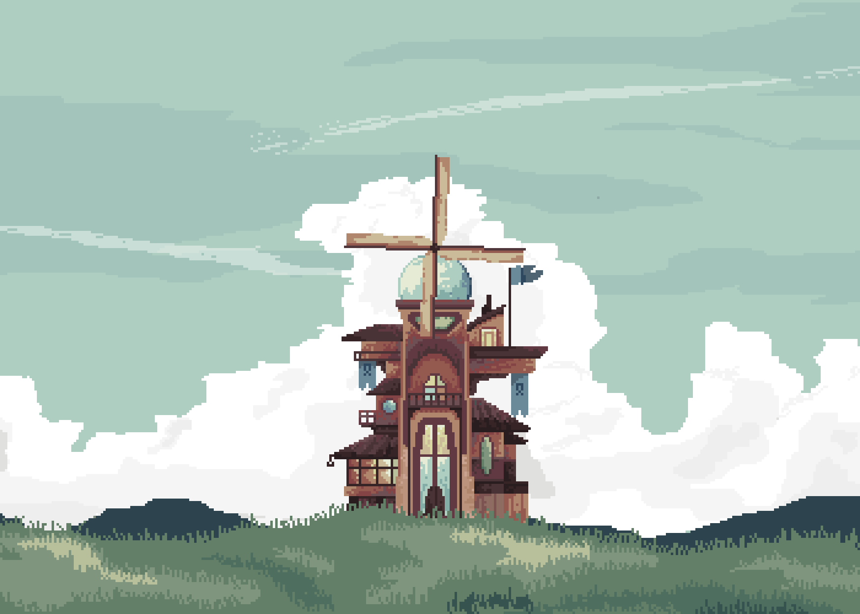 Pixilart - Windy day (recolored!) by BluRogue