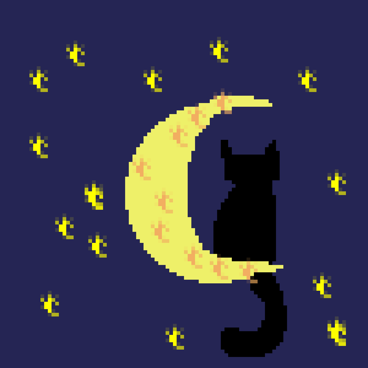 Pixilart - crecent moon cat by Gabsbestie