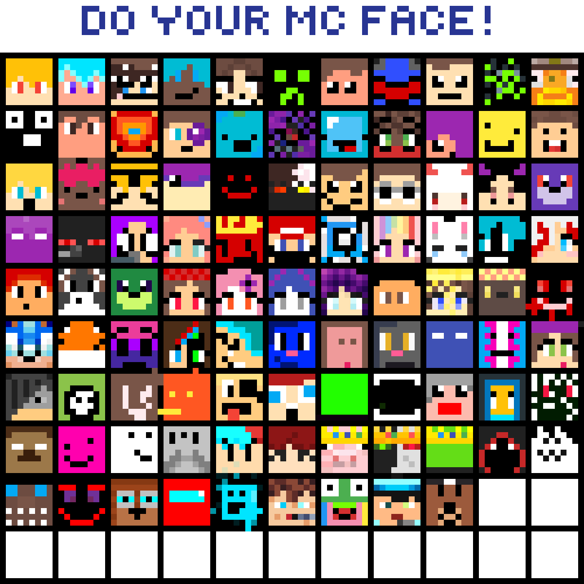 Pixilart - Make your MC face ( Keep This Going! ) by MatthewW713