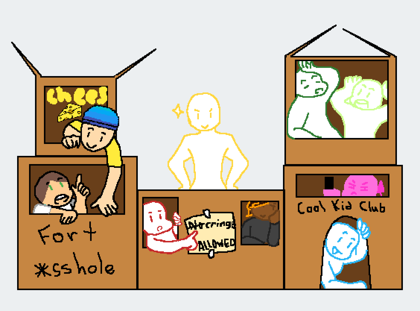 Pixilart - cardboard fort collab by temgamers