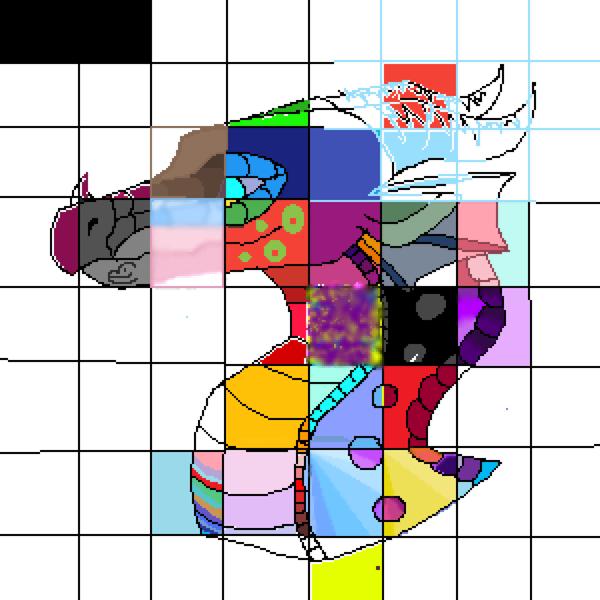 Pixilart - color in a square of this rainwing: Oct,5,2023 by arthrrr1123