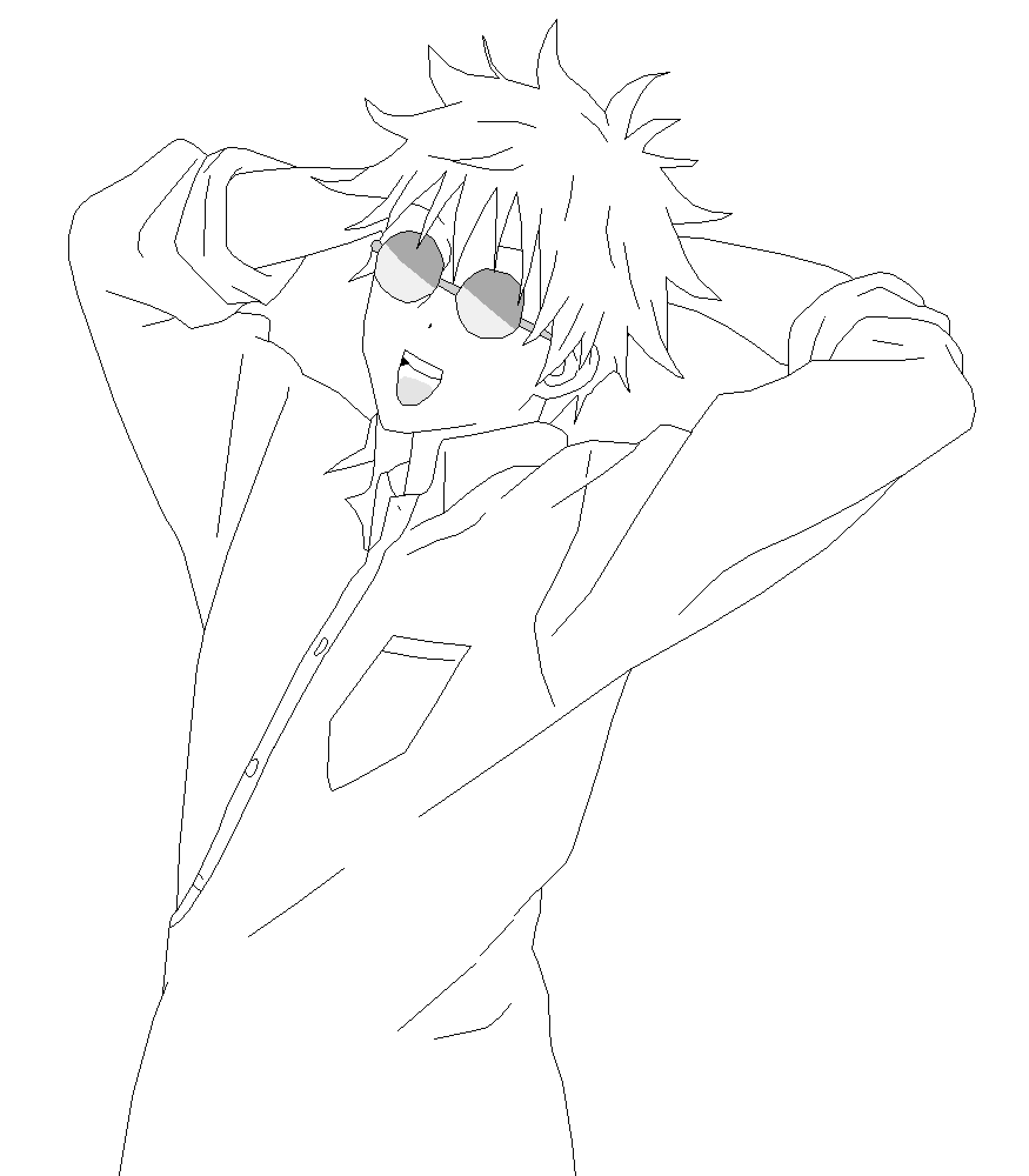 Pixilart - Creepy gojo base by tornadoJohn16