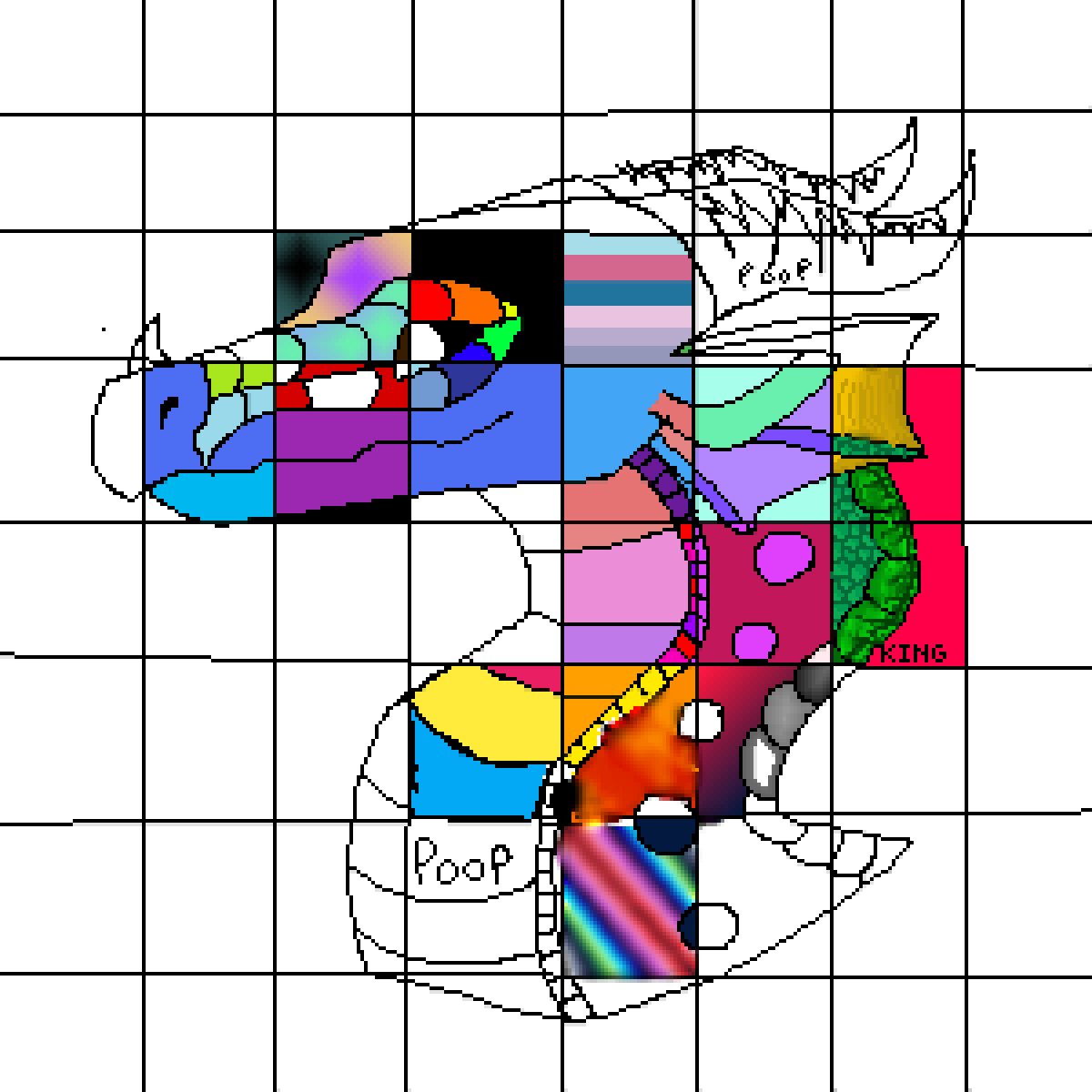 Pixilart - Color in a square of this Rainwing 11/26/23 by TheDragonsDen