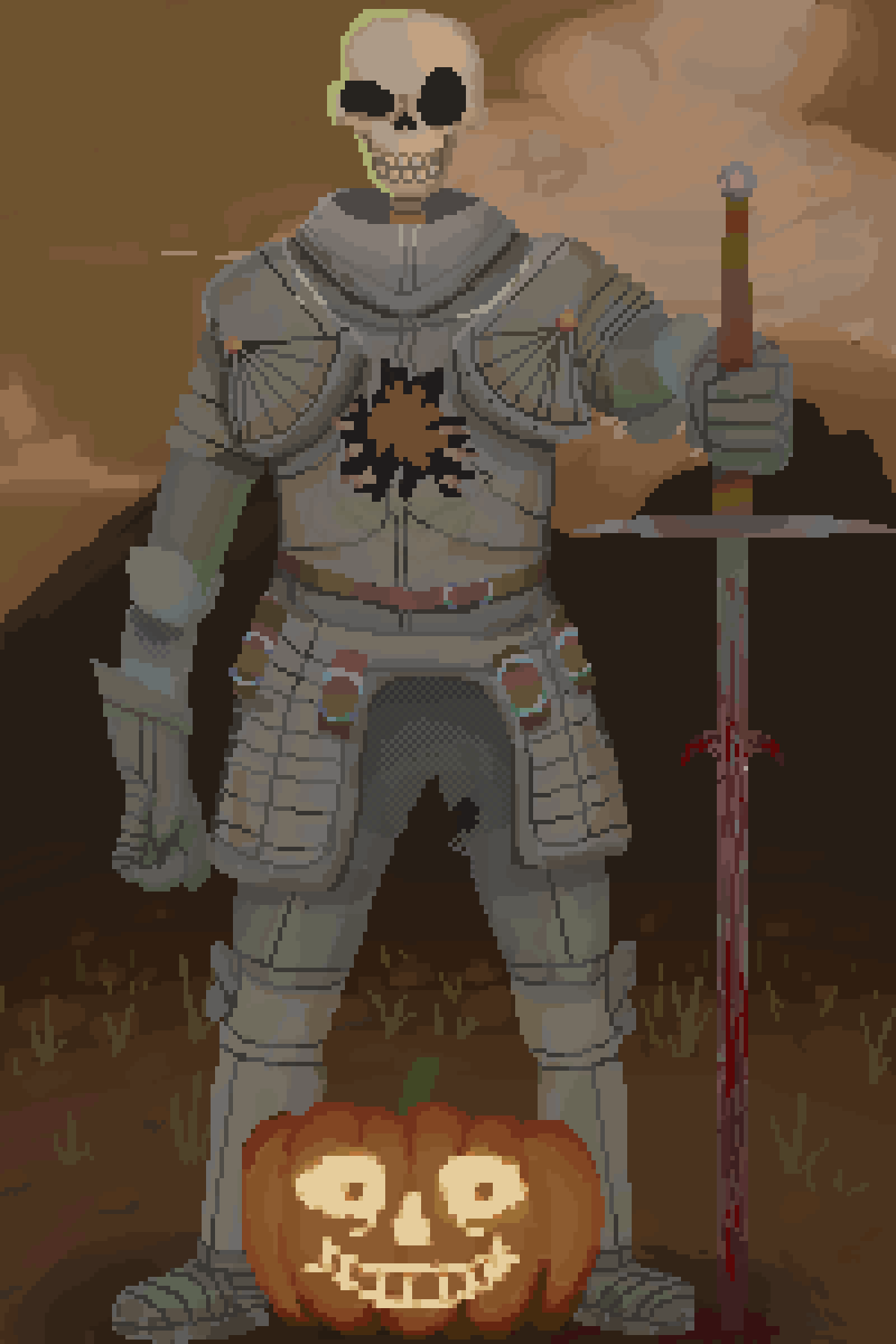 Pixilart - spooky scary skeleton by Timolotl