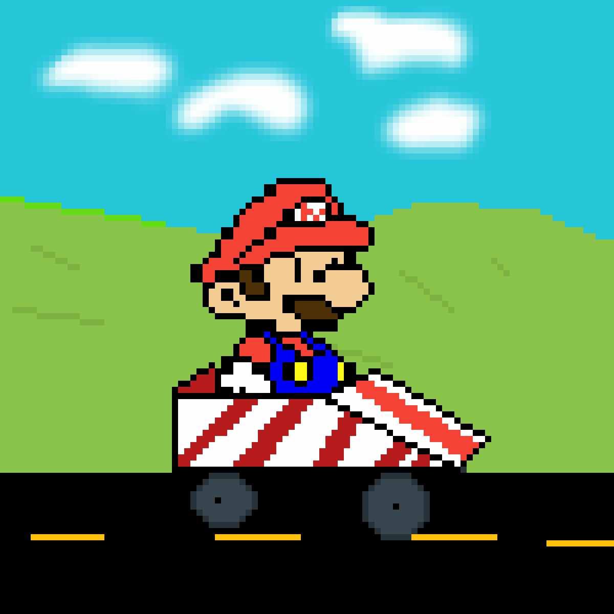 Pixilart - Mario Driving by Shyry