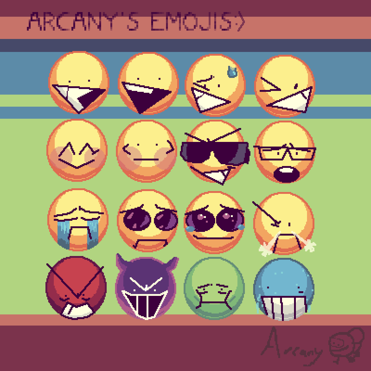 Pixilart - Custom Emoji Set by Arcany