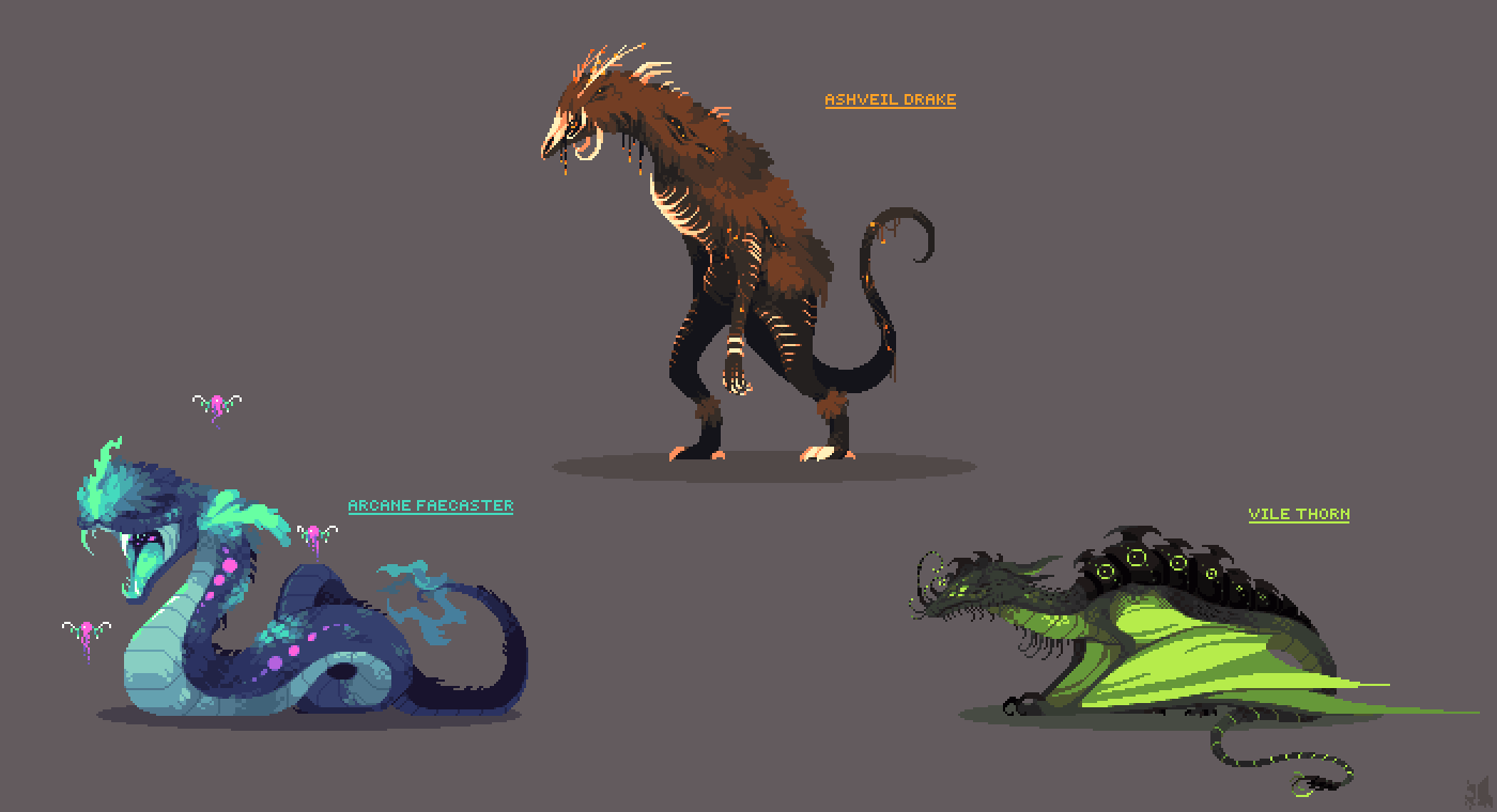 Pixilart - Three Draconics by SummersCalamity