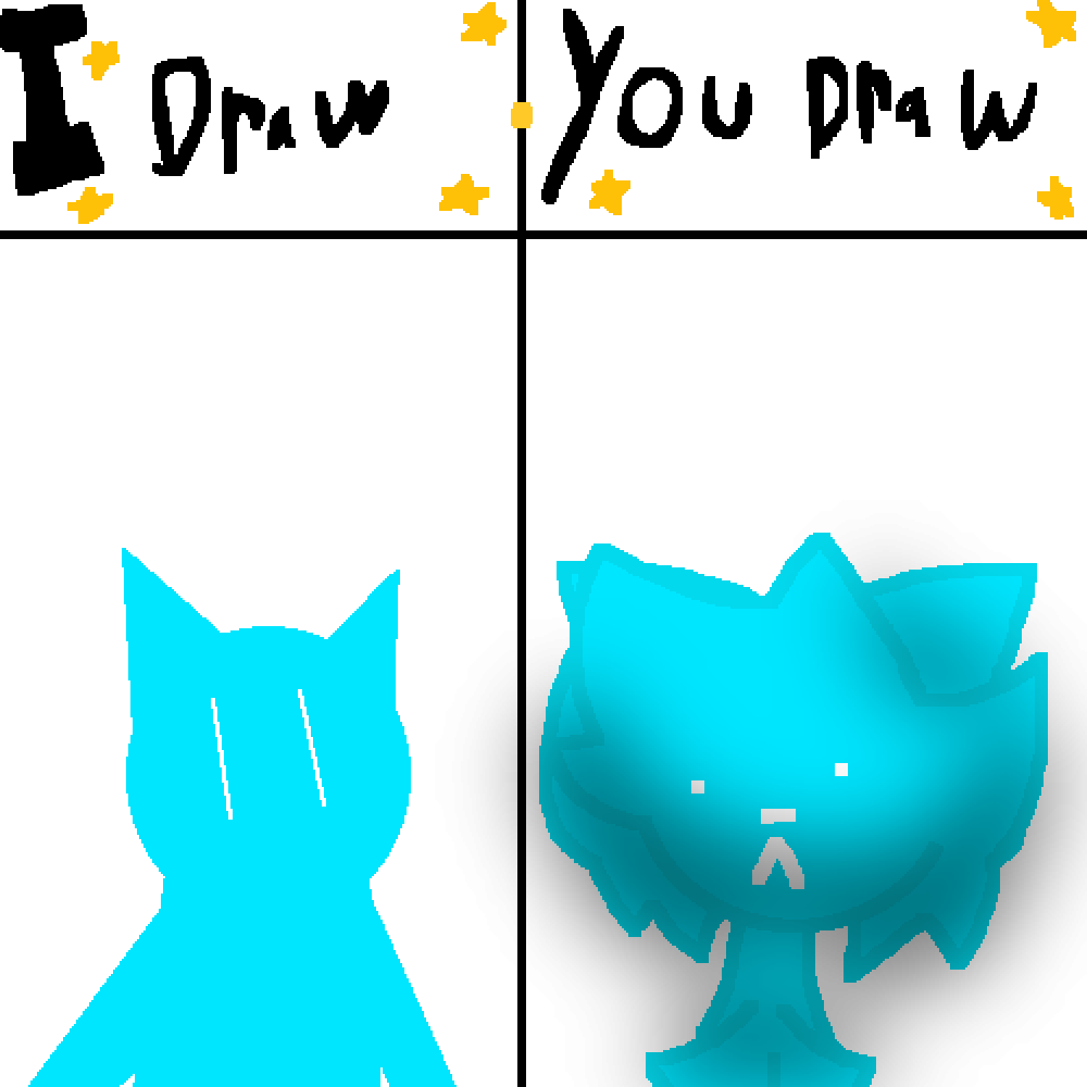 Pixilart - Cyan cat by Spyrora