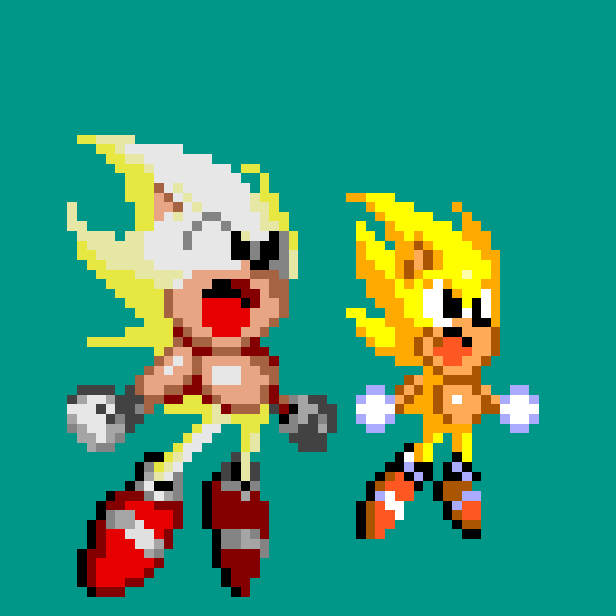 Pixilart - super sonic sms style (transformation) by RafaStudios2026