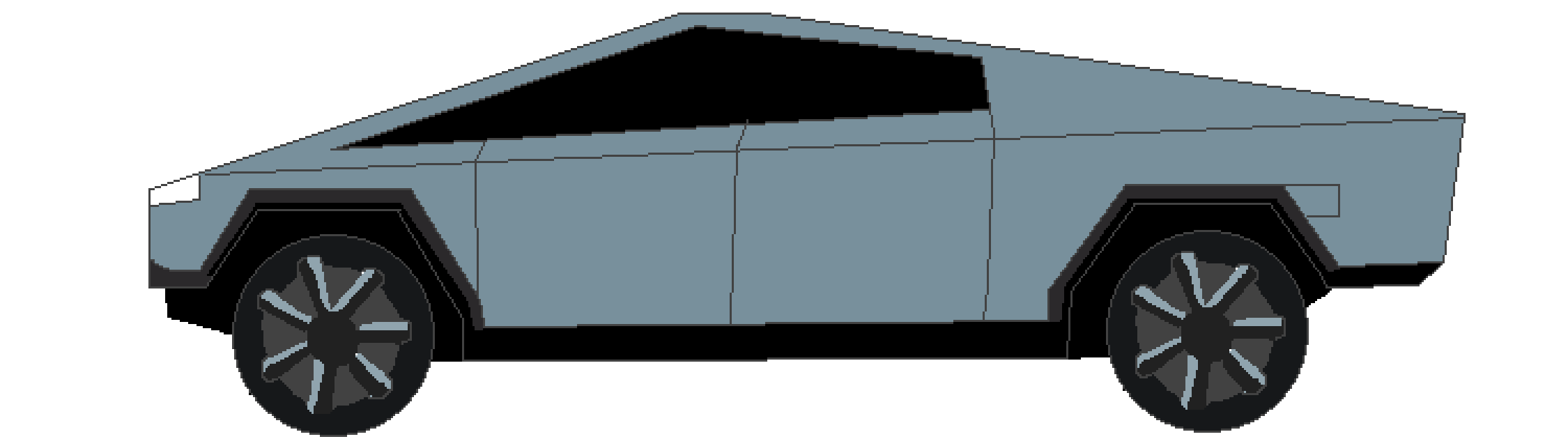 Pixilart - Tesla Cybertruck Side by ZoominFastCar17