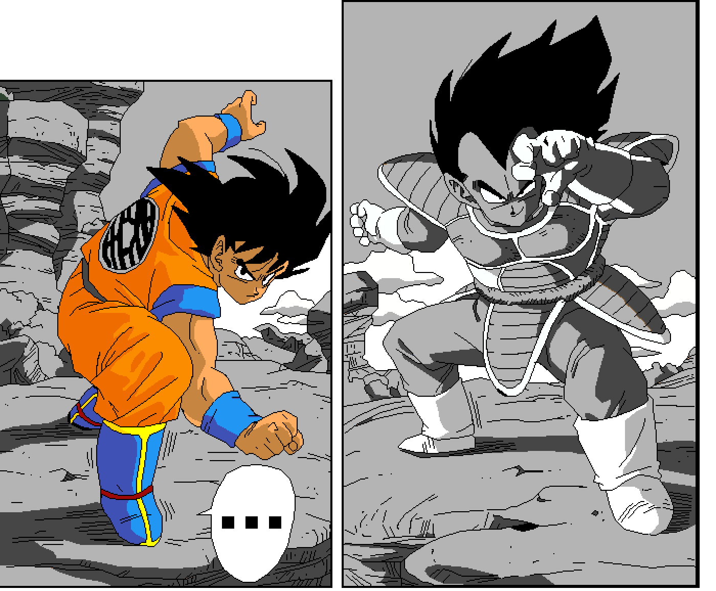 Pixilart - Goku Vs Vegeta pt.1 just to save by yourlocalJJKfan