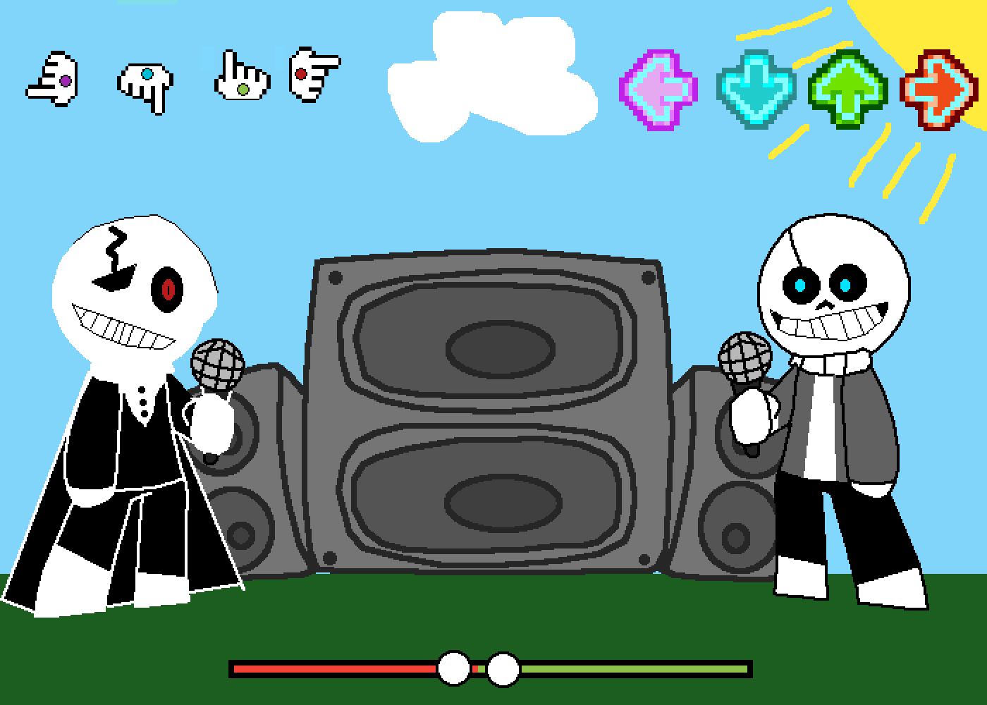 Pixilart - fnf fantasy violin lb sans vs. awesome!sans by pop1012