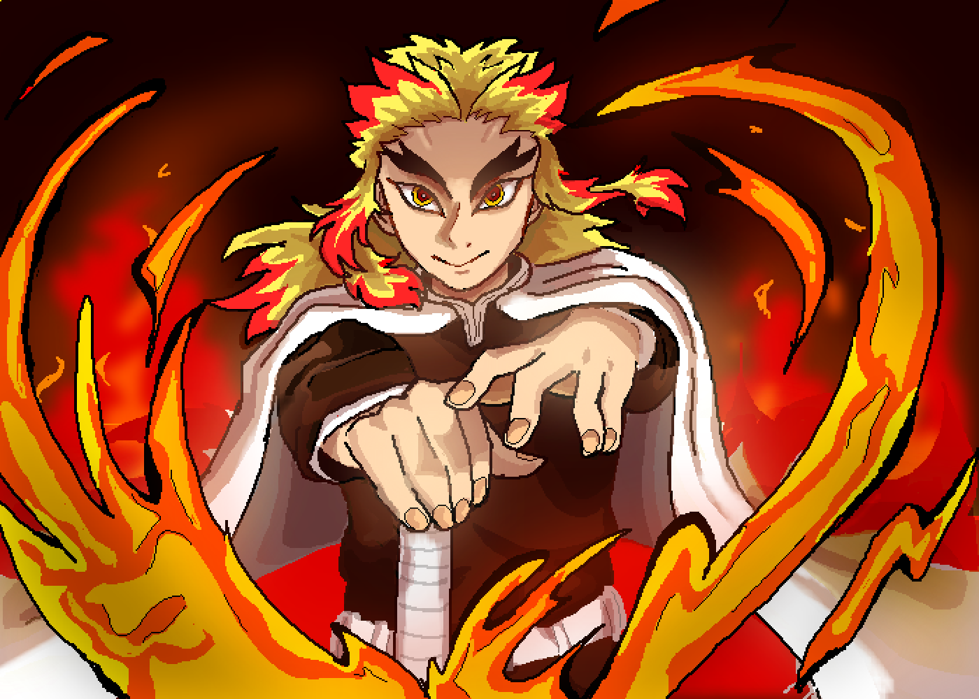 Pixilart - Rengoku! by Lunalight-wolf