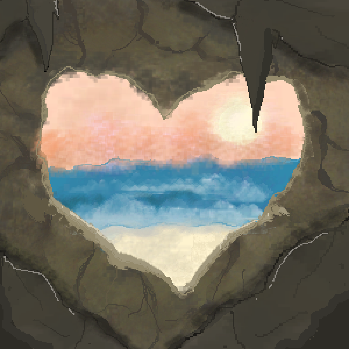 Pixilart - Heart cave! by CrazynUnique