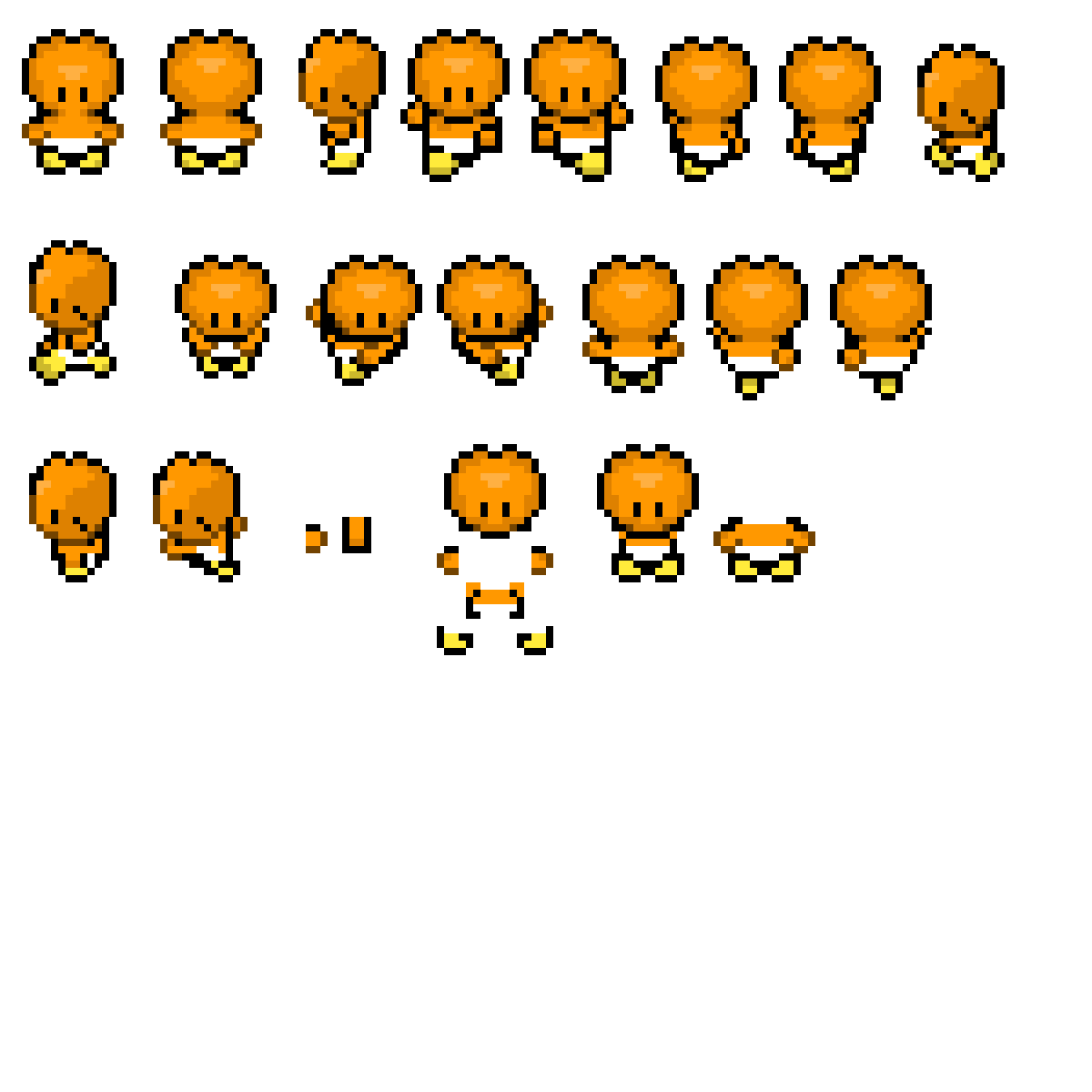 Pixilart - Candy Corn sprite sheet wip prog by Happbi