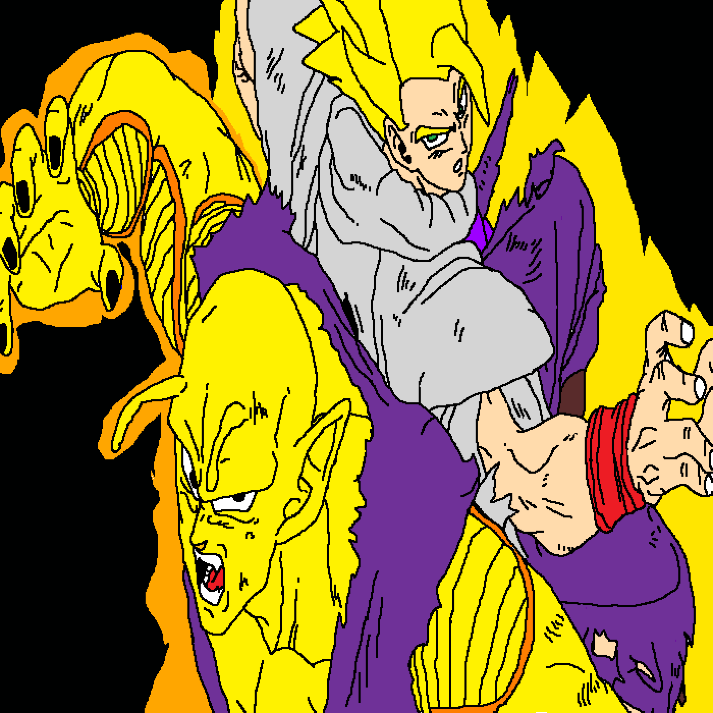 Pixilart - Gohan(ssj) and Piccolo (power up) by Brandobran
