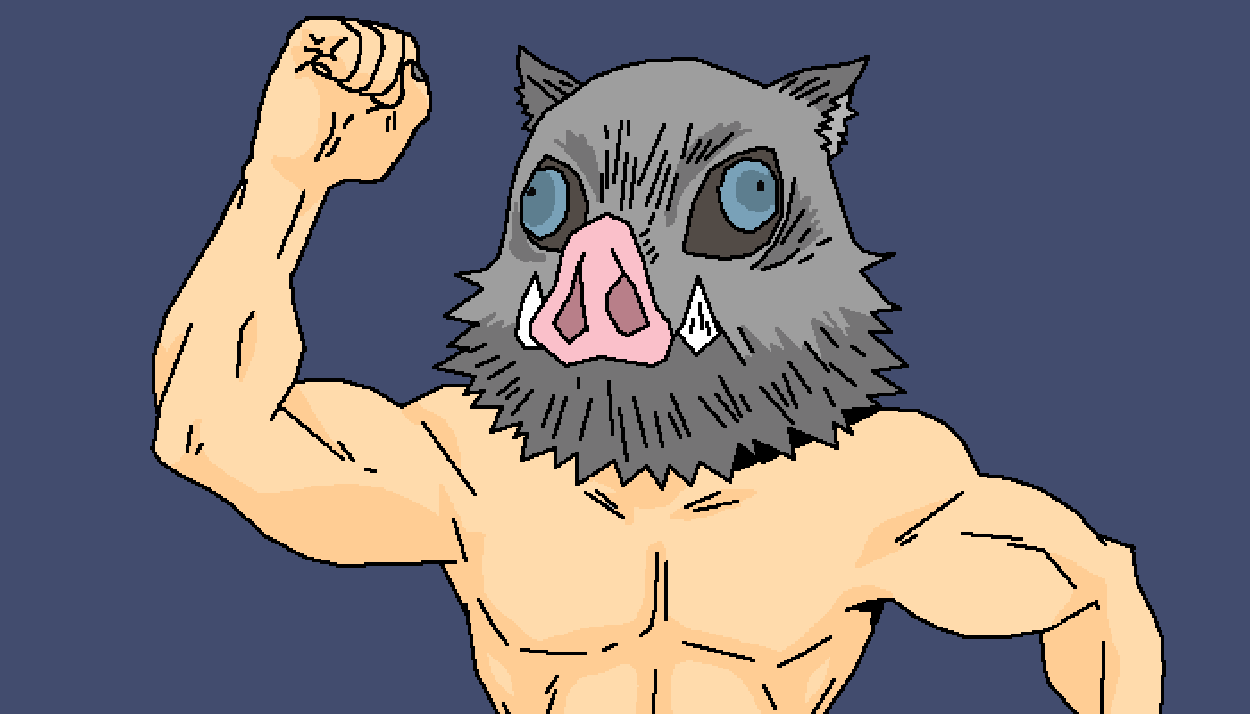 Pixilart - Inosuke Hashibira Base by frogbean2