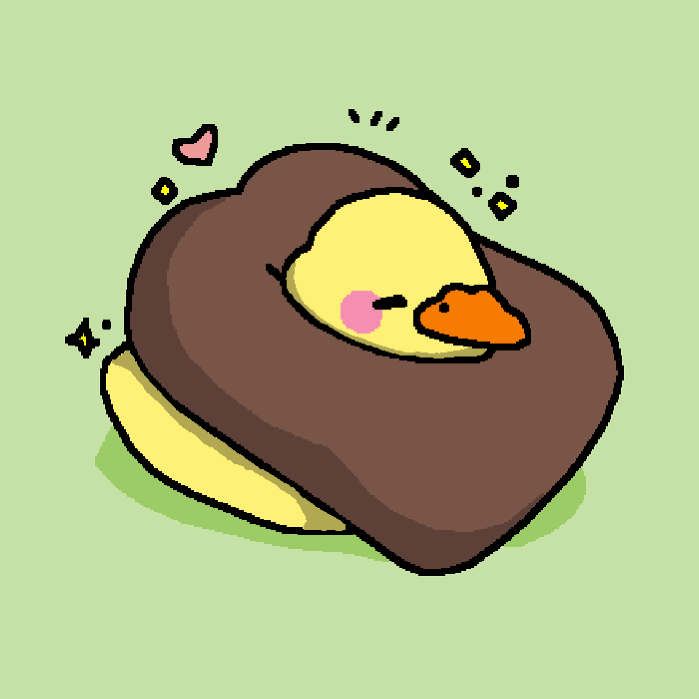 Pixilart - Chibi duck eating delicious bread by FoxAlotlGirl42
