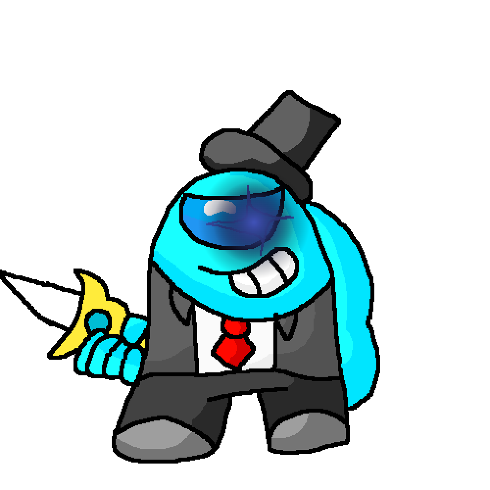 Pixilart - Mr Cyan Render by MemeKing69