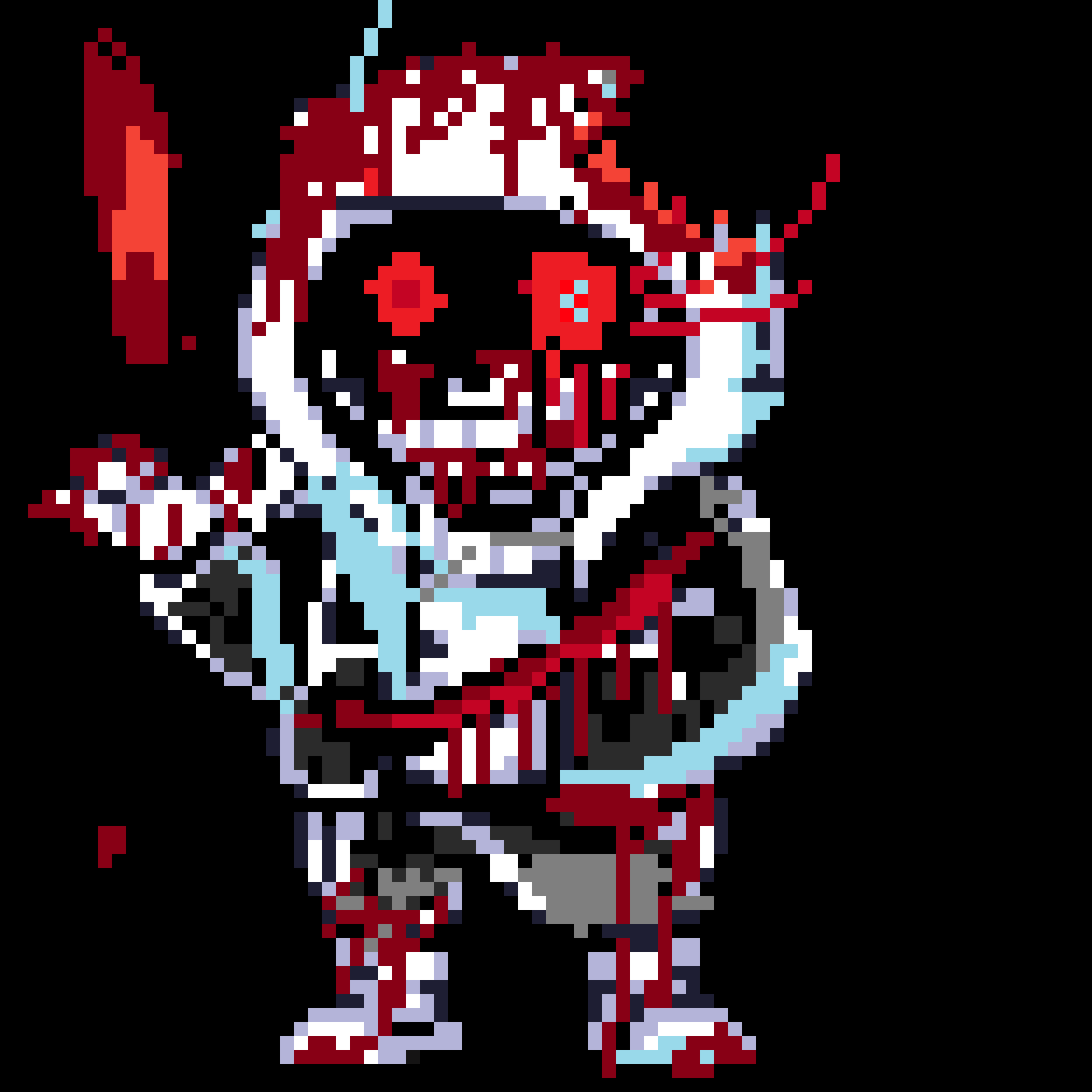 Pixilart - Dust ------ insanity snow tale sans phase 2 by CasperPasterYt