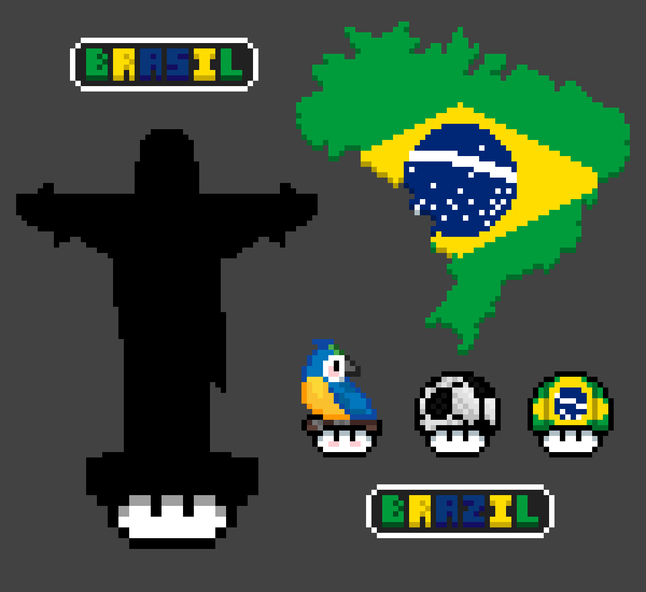 Pixilart - Brazil Map Pixelart by Danarchery48