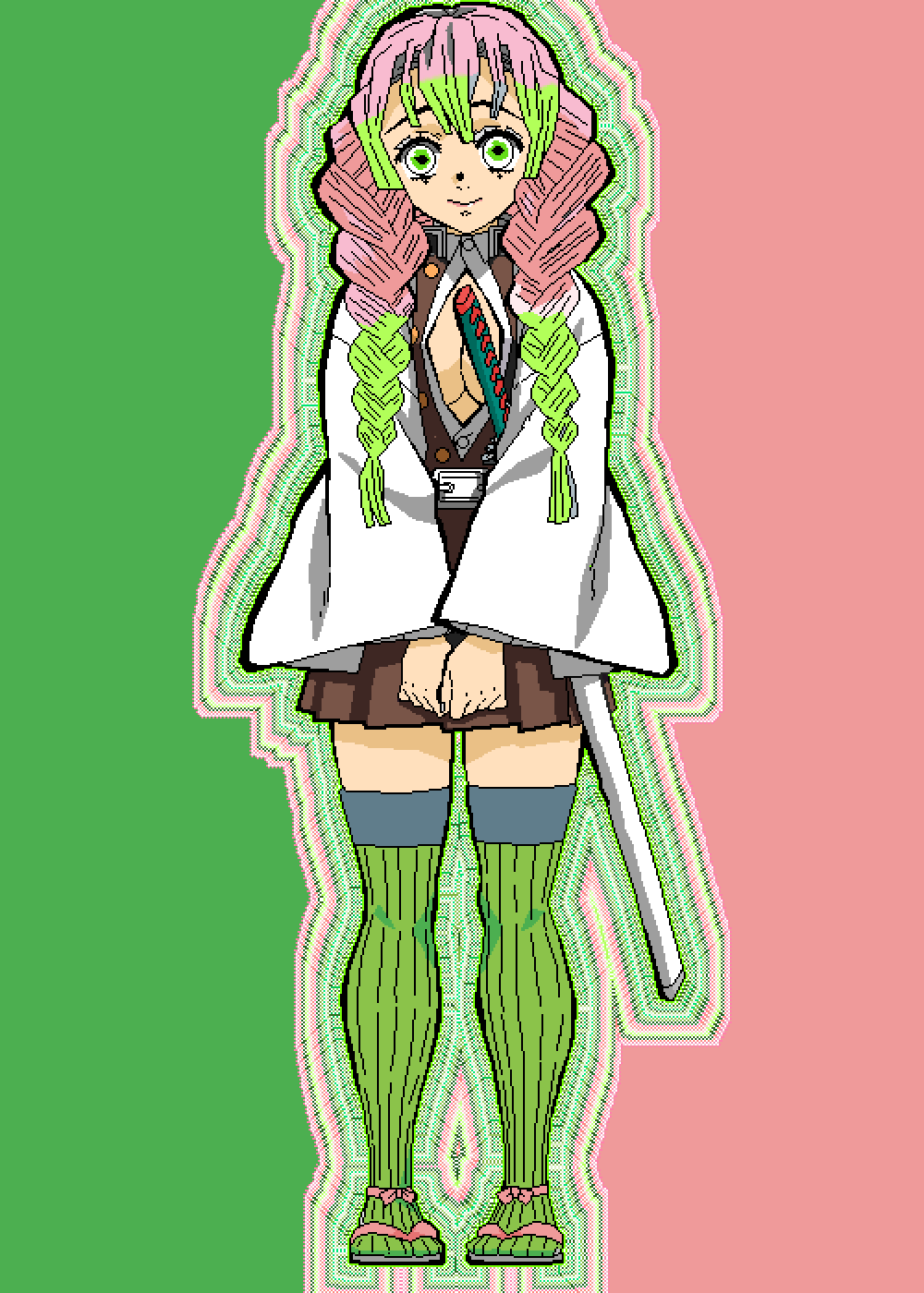 Pixilart - Mitsuri Kanroji Base by fragger1234