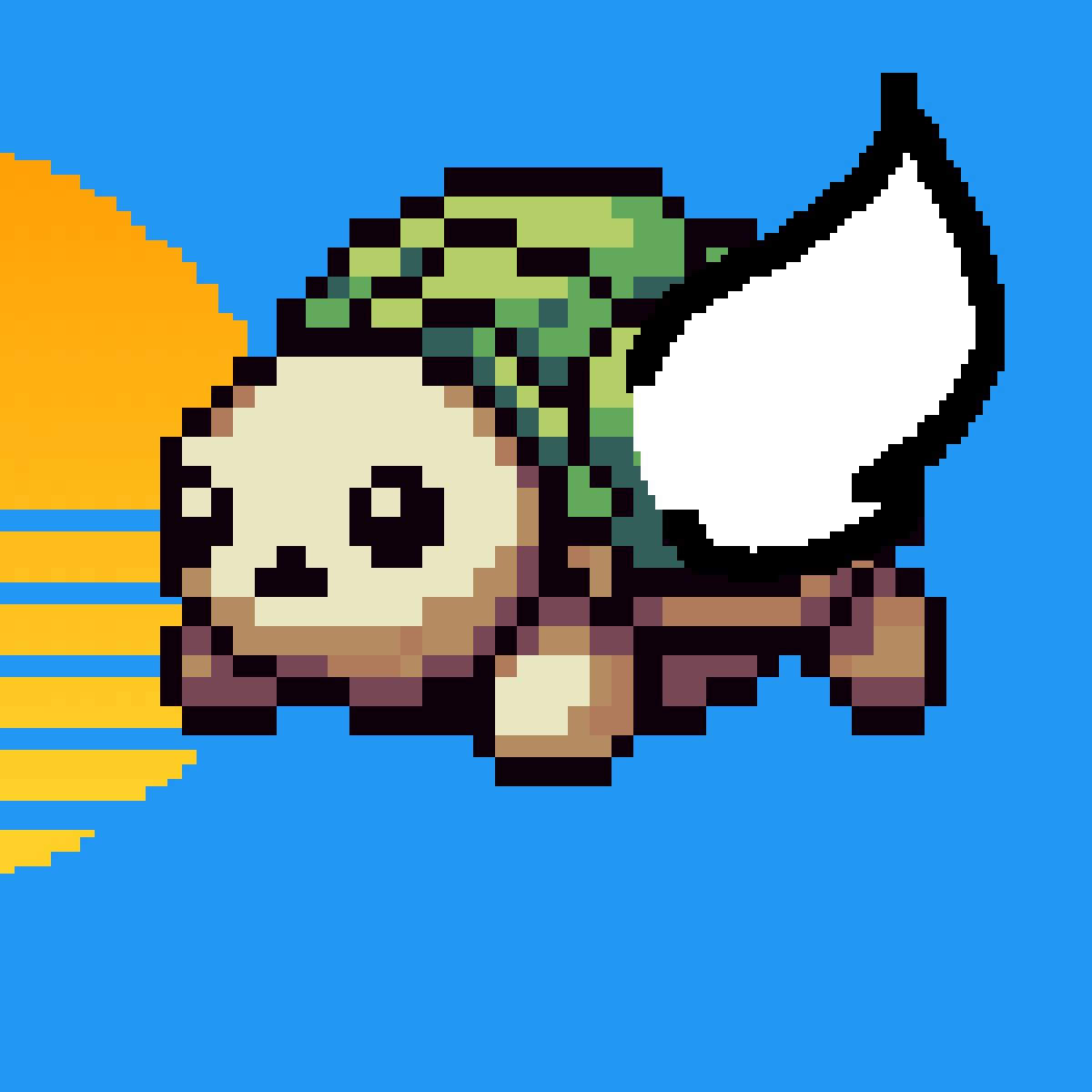Pixilart - Zooming flying turtle by LadyPug13