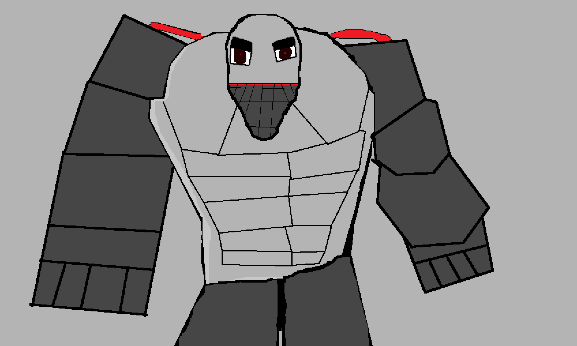 Pixilart - Buff Robot Grey Stick Man (Final Boss) by Calebinho128