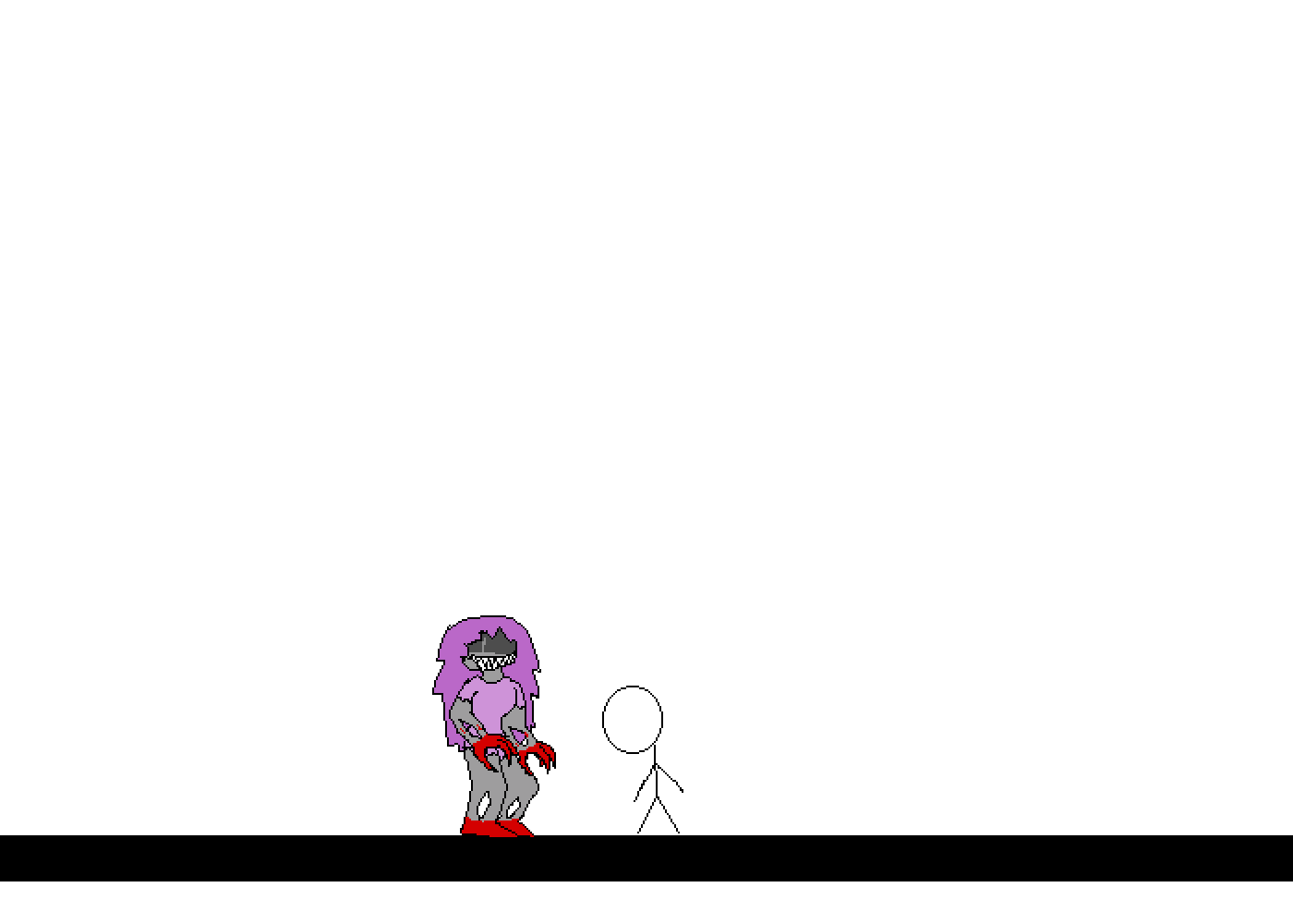 Pixilart - She punches a stick figure by stickity-stick1