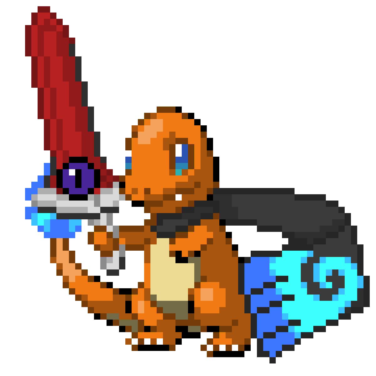 Pixilart - custom charmaner x shiny honedge by Zeno-draws