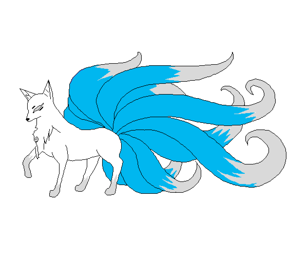 Pixilart - Kitsune (Ninetails) Base by Markel-lejarza