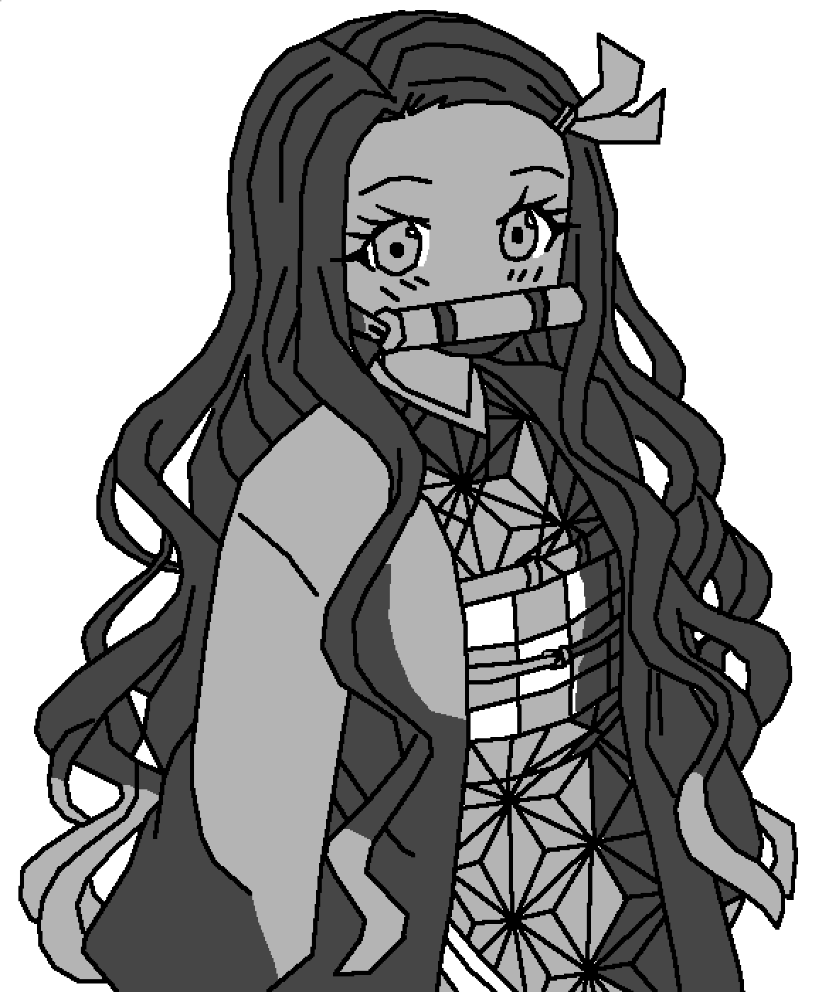 Pixilart - Nezuko Base demon slayer by AnImEDrawIng100