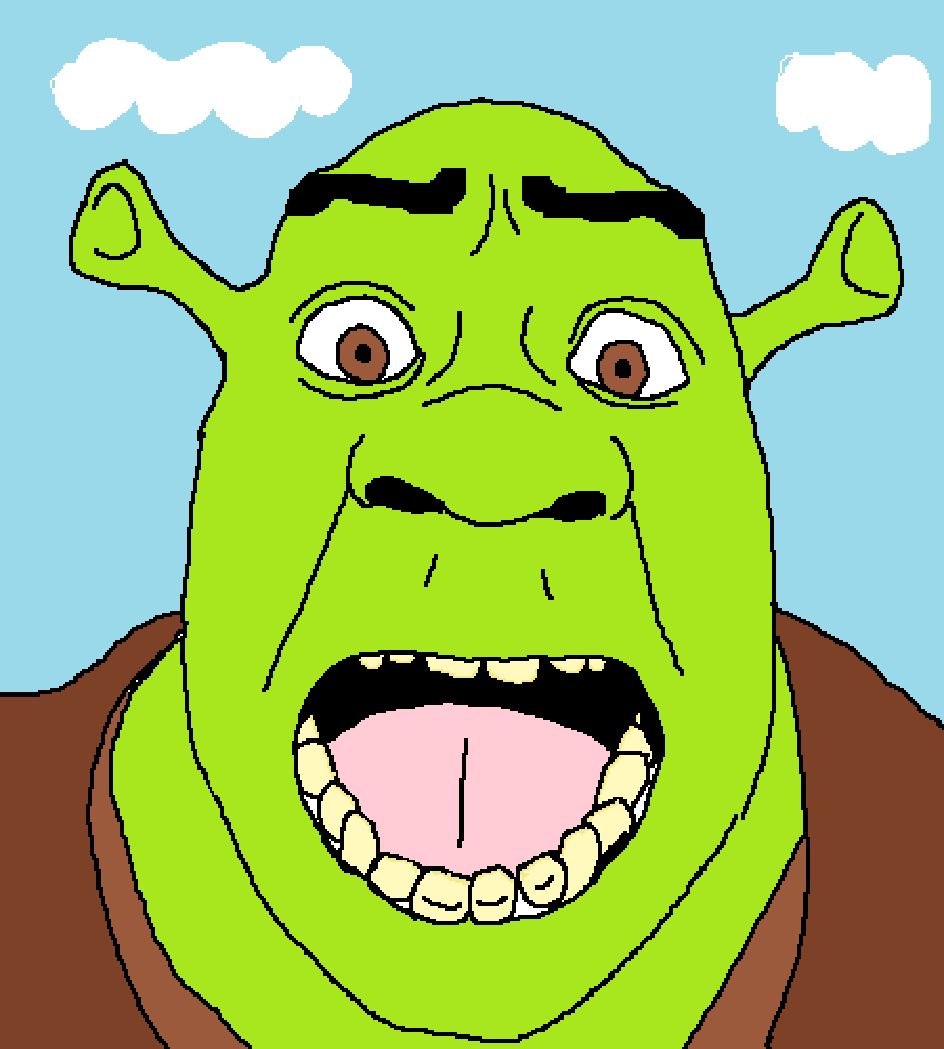 Pixilart - Shocked Shrek Base by sunsetsrule